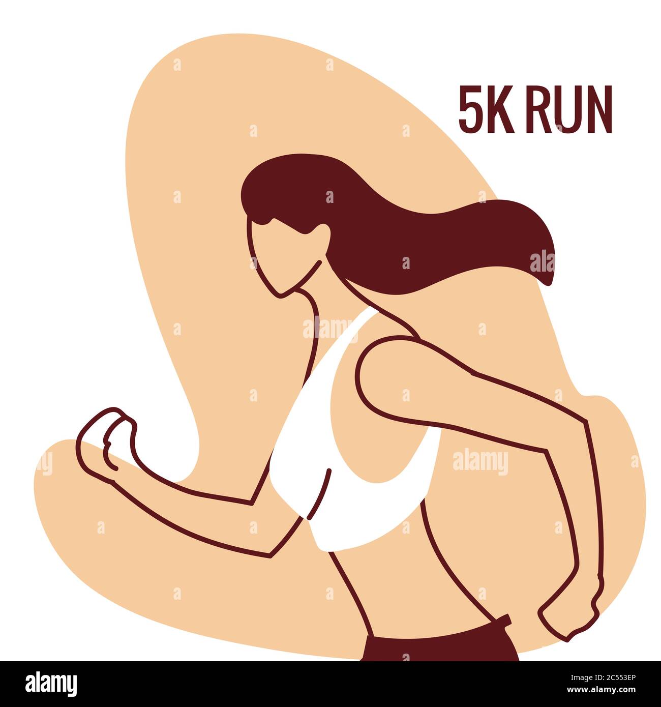woman avatar running and 5k run vector design design, Marathon athlete ...