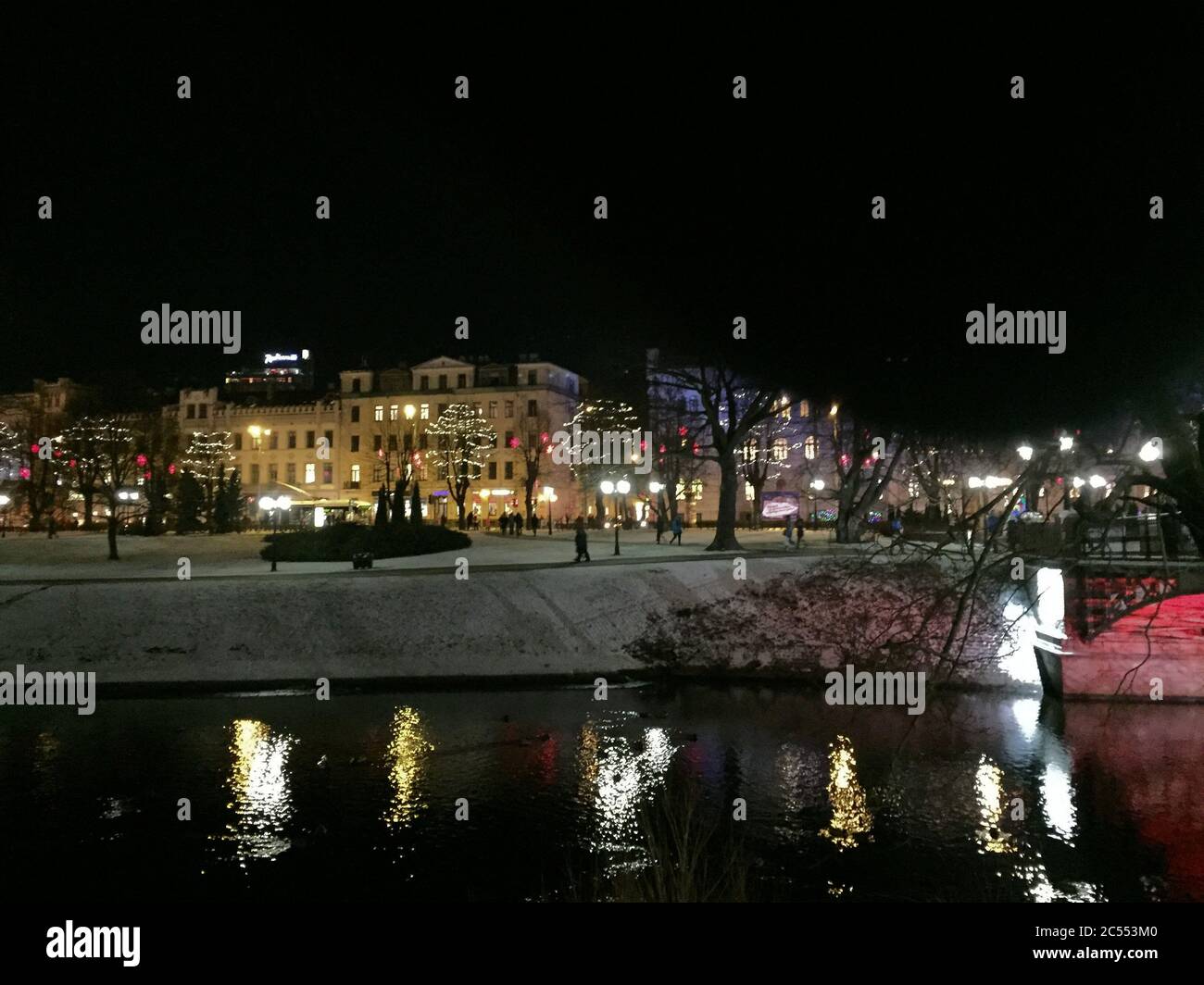 Riga downtown at night Stock Photo - Alamy