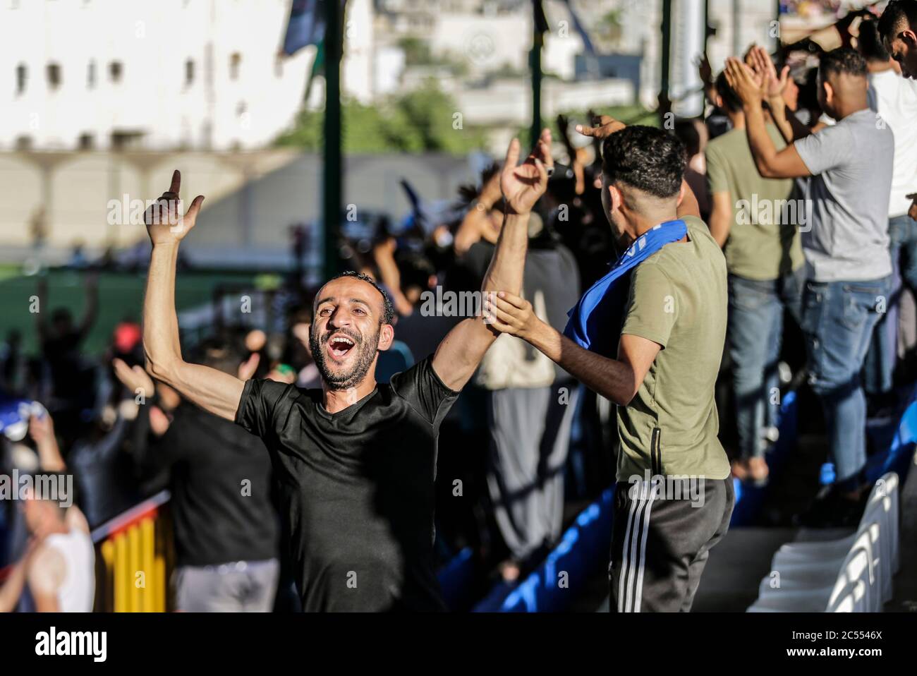 Gaza City, The Gaza Strip, Palestine. 30th June, 2020. Fans of Shabab ...