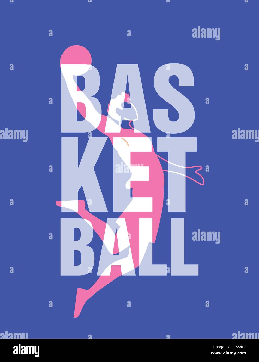 Basketball letters in front of player man with ball silhouette design ...
