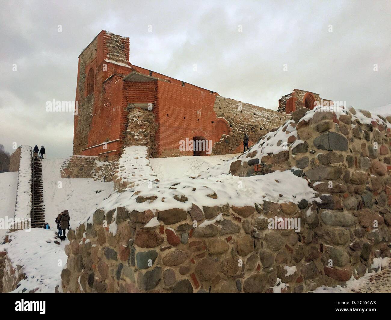 Old castle in the historic part of Vilnius on a cold winter day Stock ...
