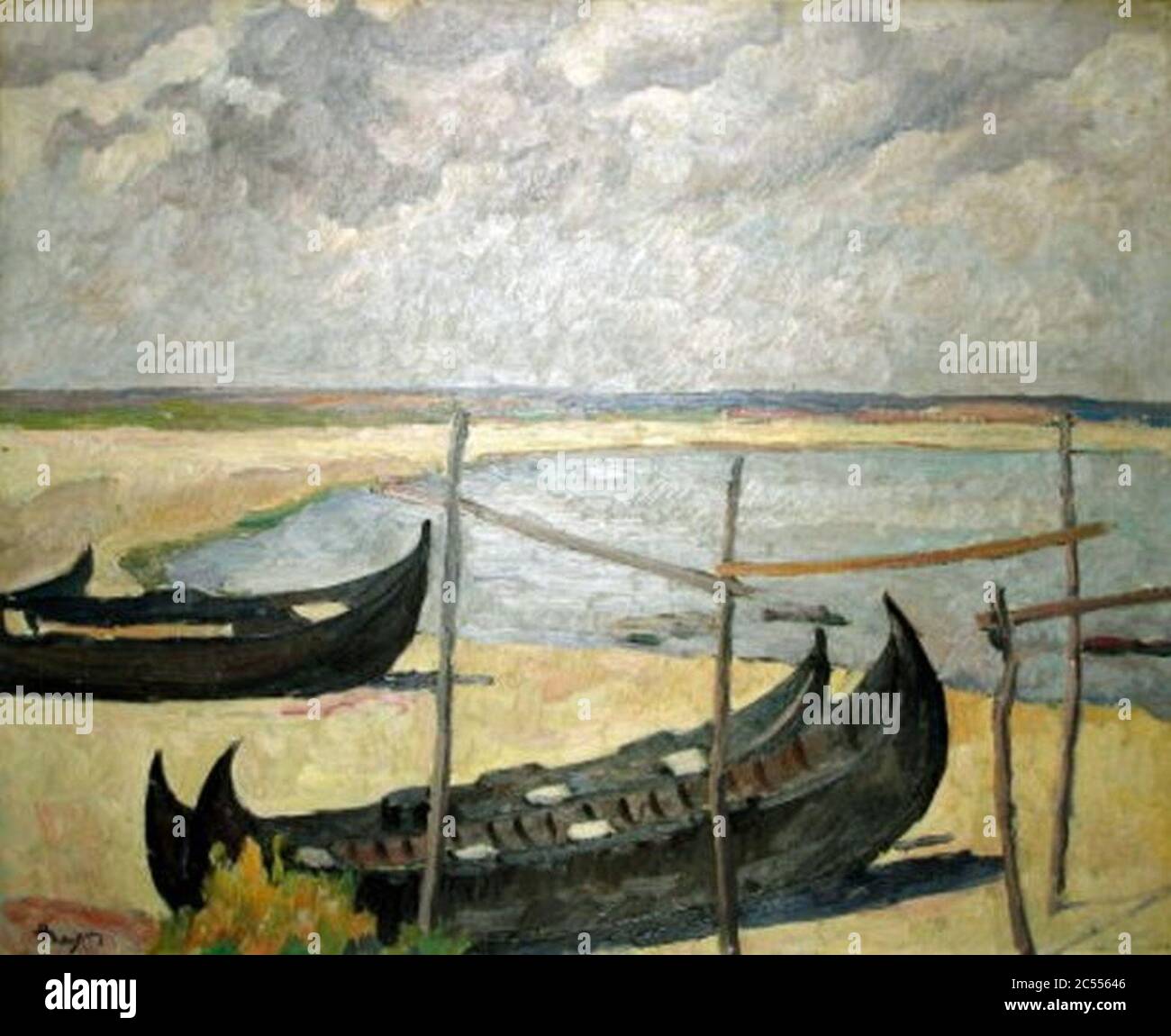 Ion Theodorescu-Sion - Peisaj cu barci Stock Photo - Alamy