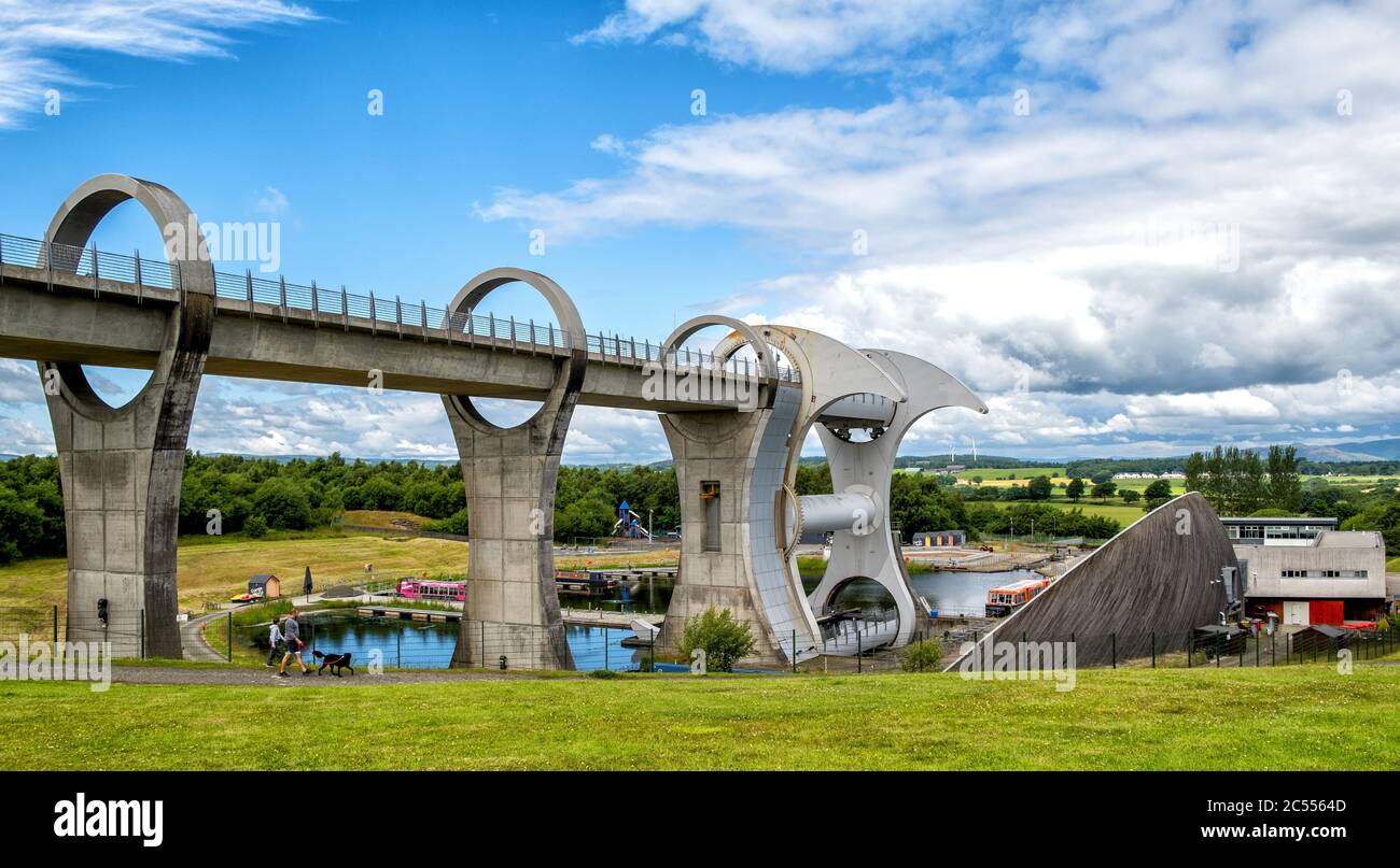 The Falkirk Wheel Rotating Boat Lift, Falkrk, Scotland, UK Stock Photo ...