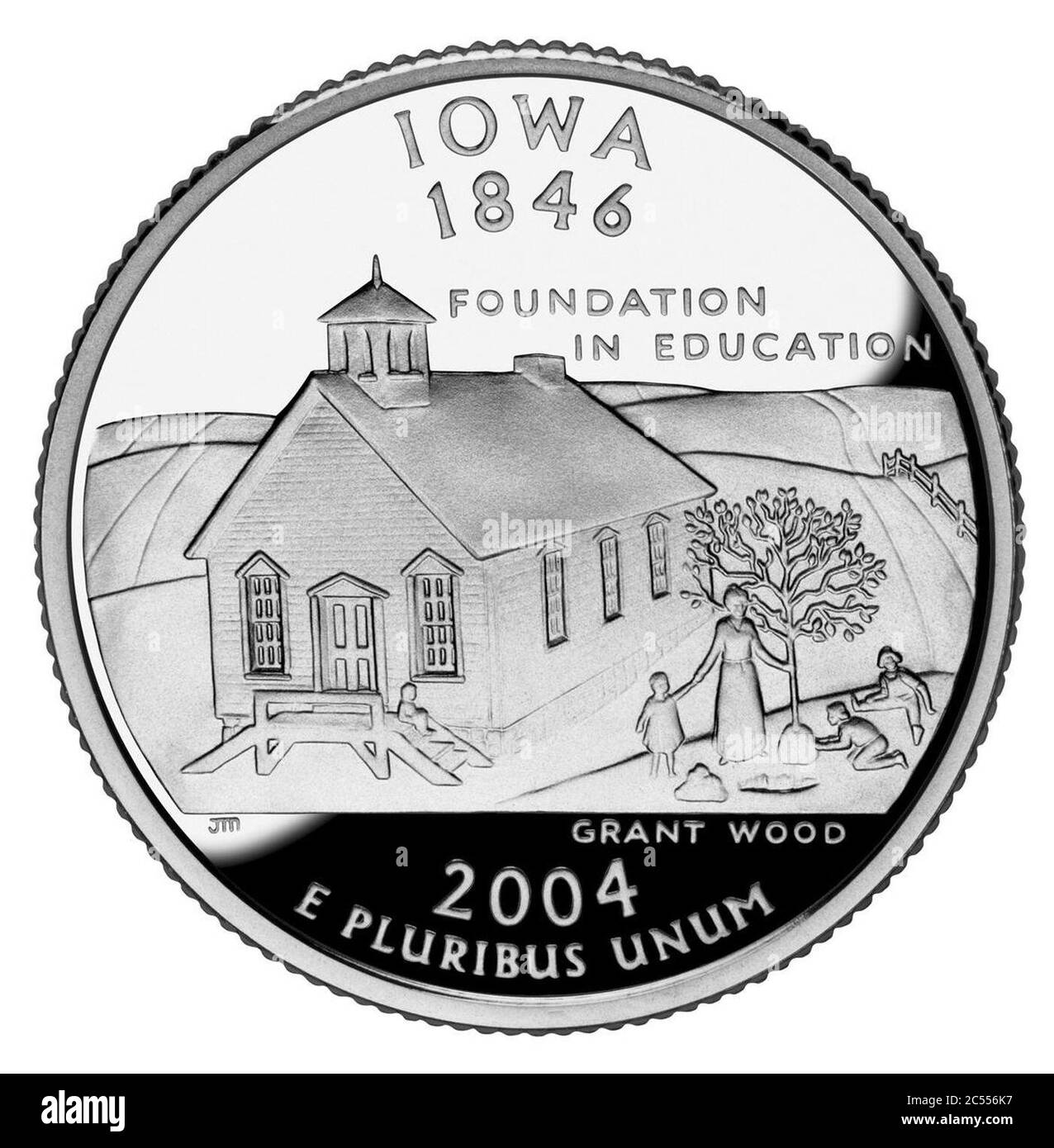Iowa quarter, reverse side, 2004 Stock Photo - Alamy