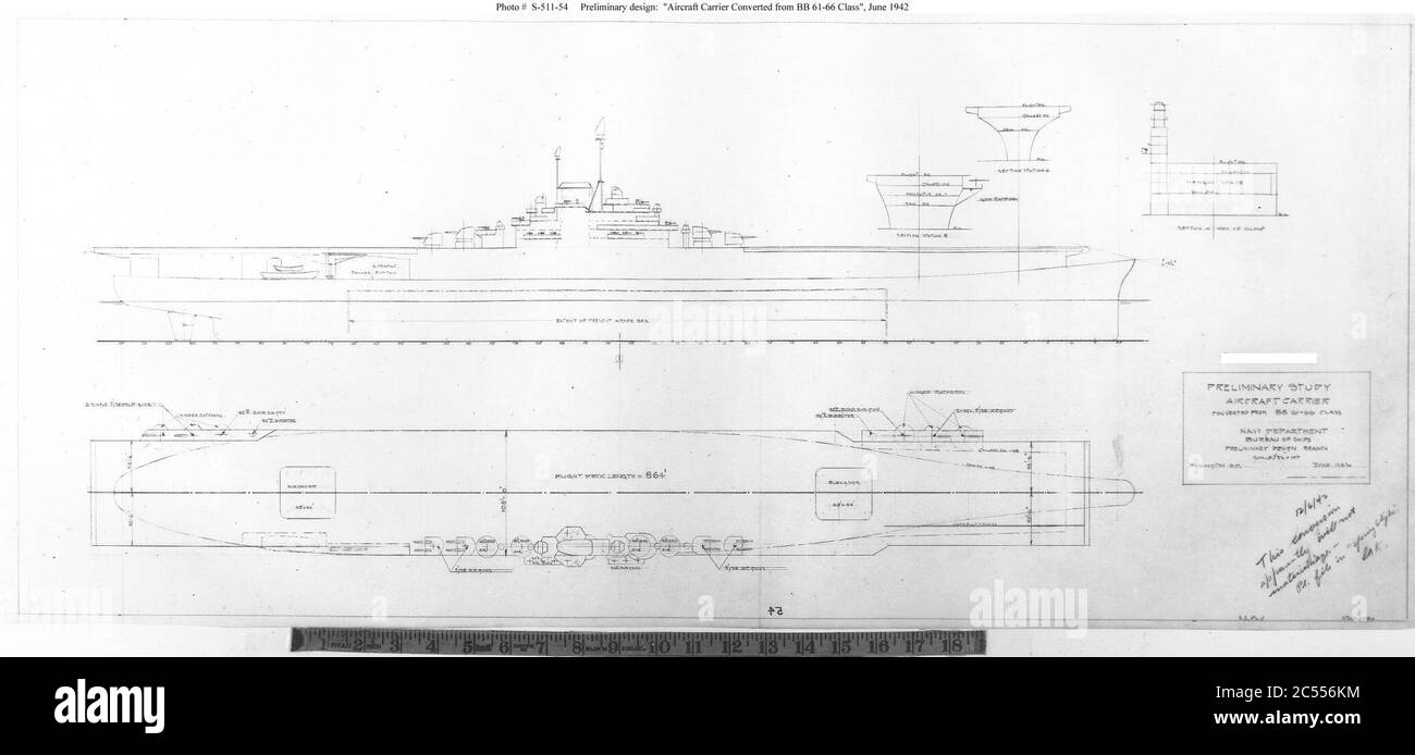 Iowa class aircraft carrier Stock Photo - Alamy