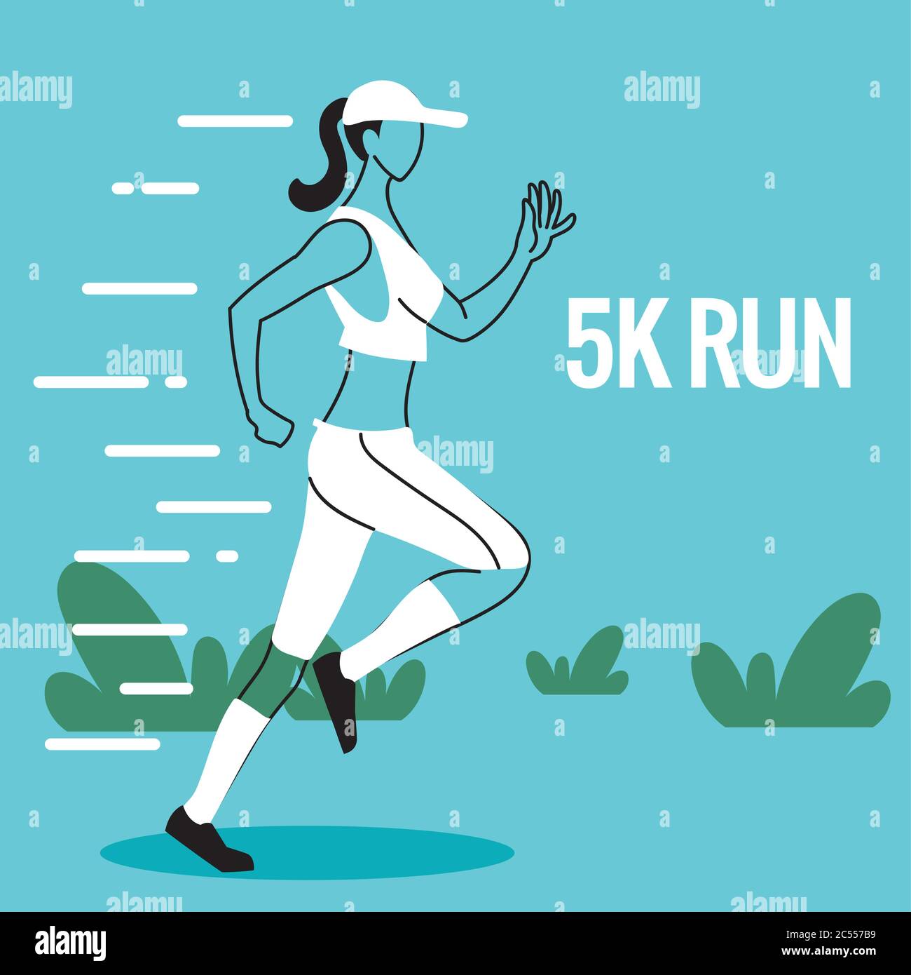 woman avatar running and 5k run vector design design, Marathon athlete ...