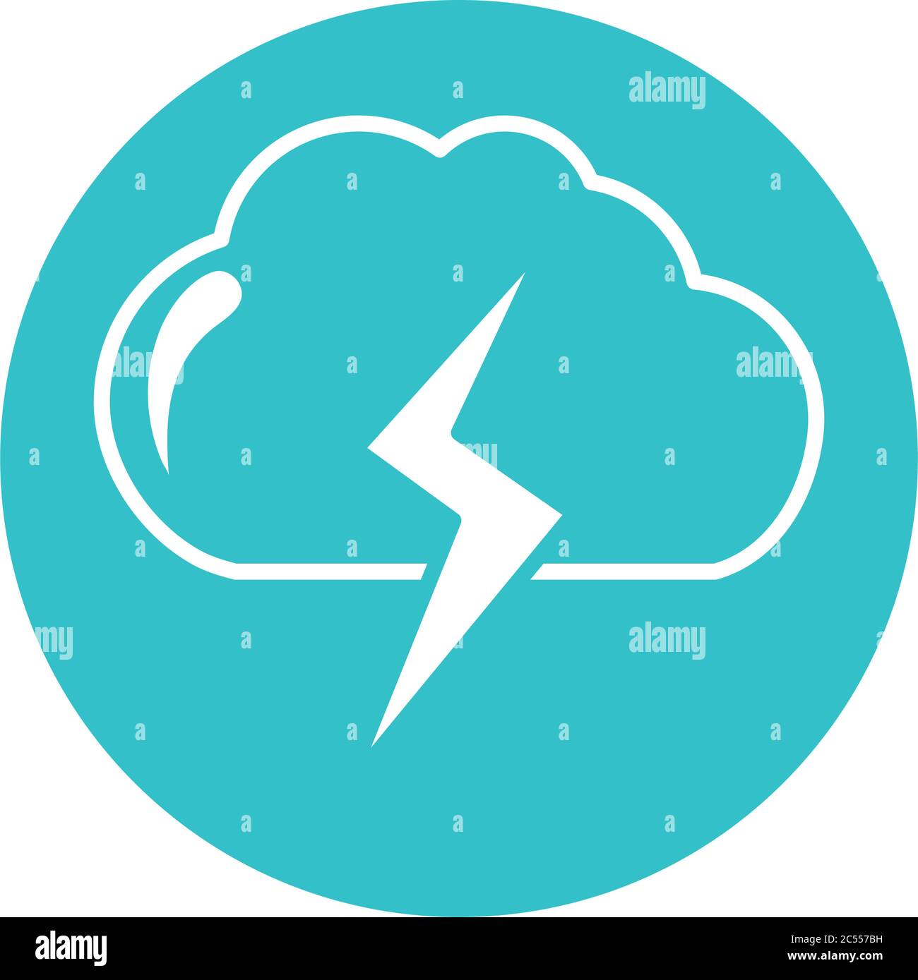 cloud thunderbolt weather water nature liquid blue block style icon ...