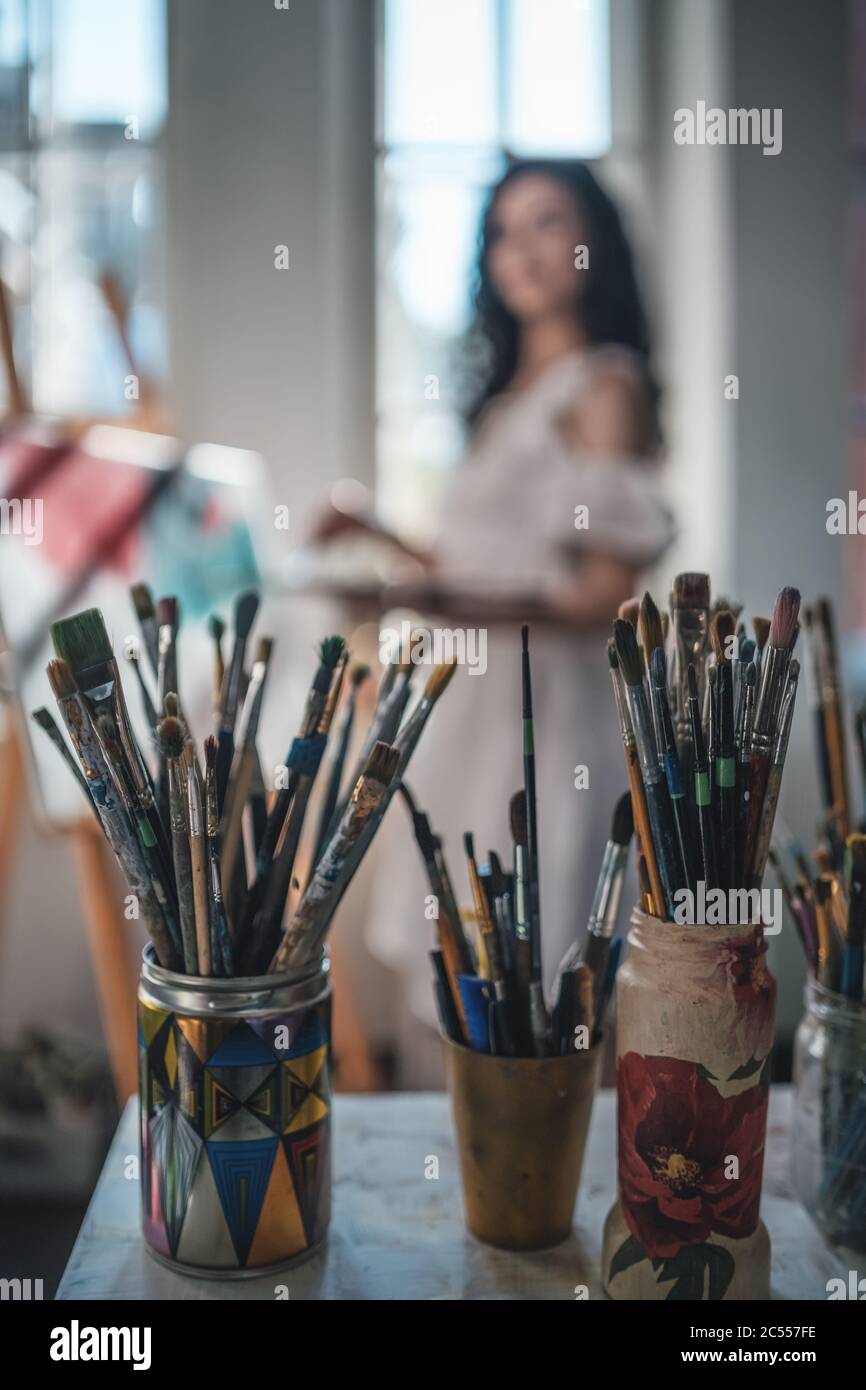 Professional female painter canvas hi-res stock photography and images ...