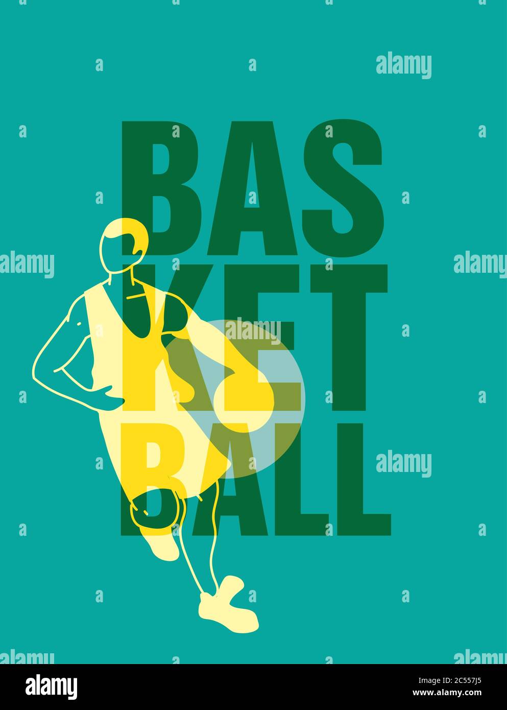 Basketball letters in front of player man with ball silhouette design ...