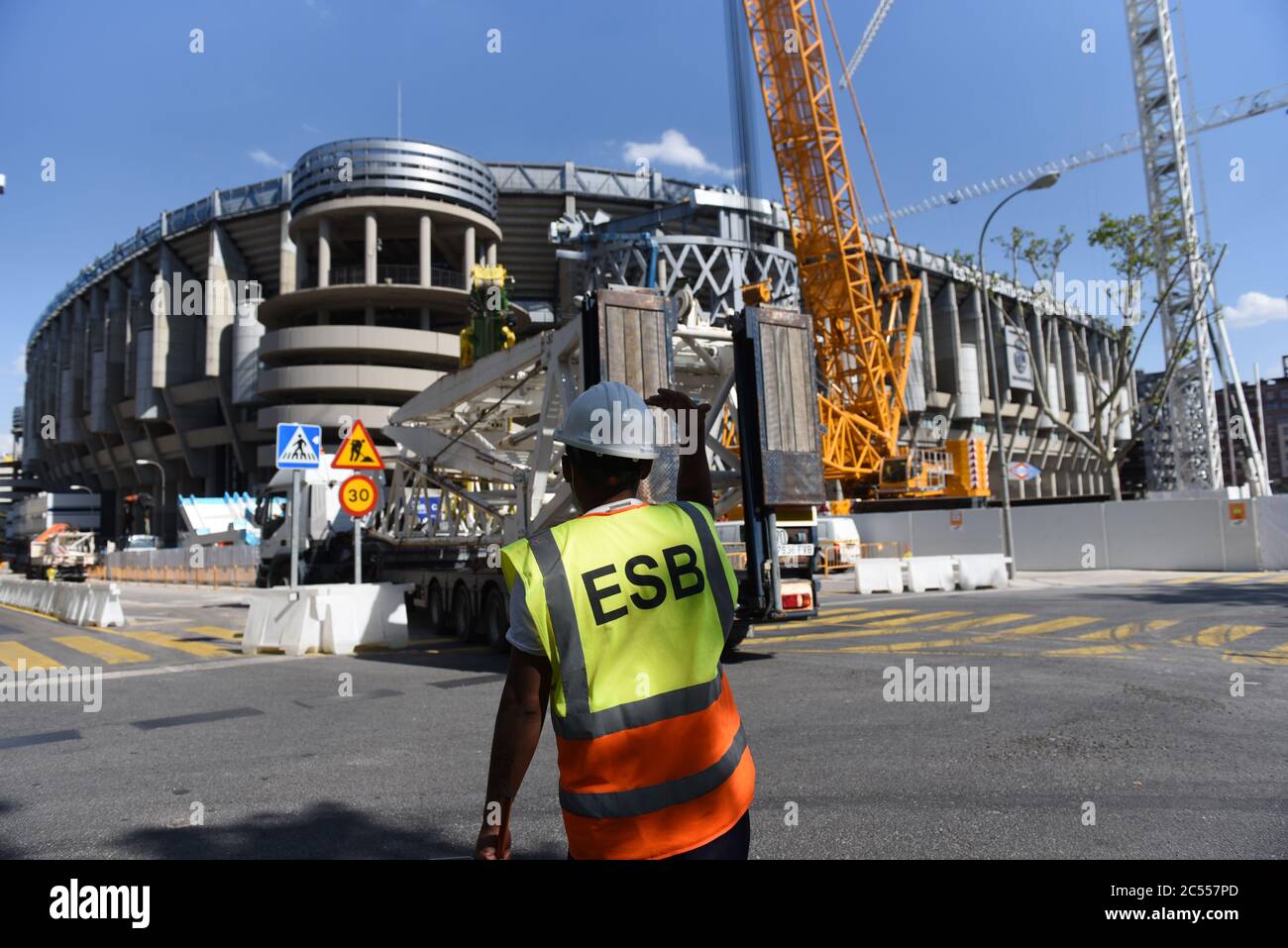 A view of Santiago Bernabeu stadium under going renovation works in ...