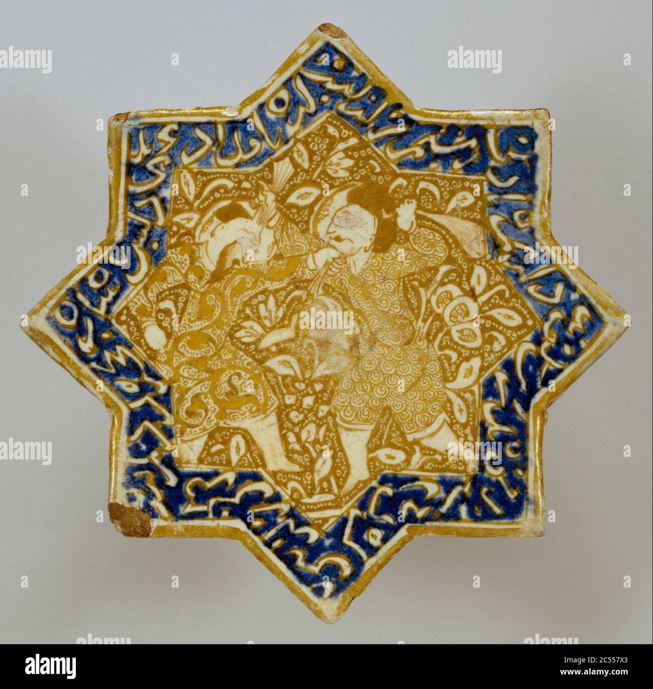 Iranian - Star Tile with Combat Scene Stock Photo - Alamy