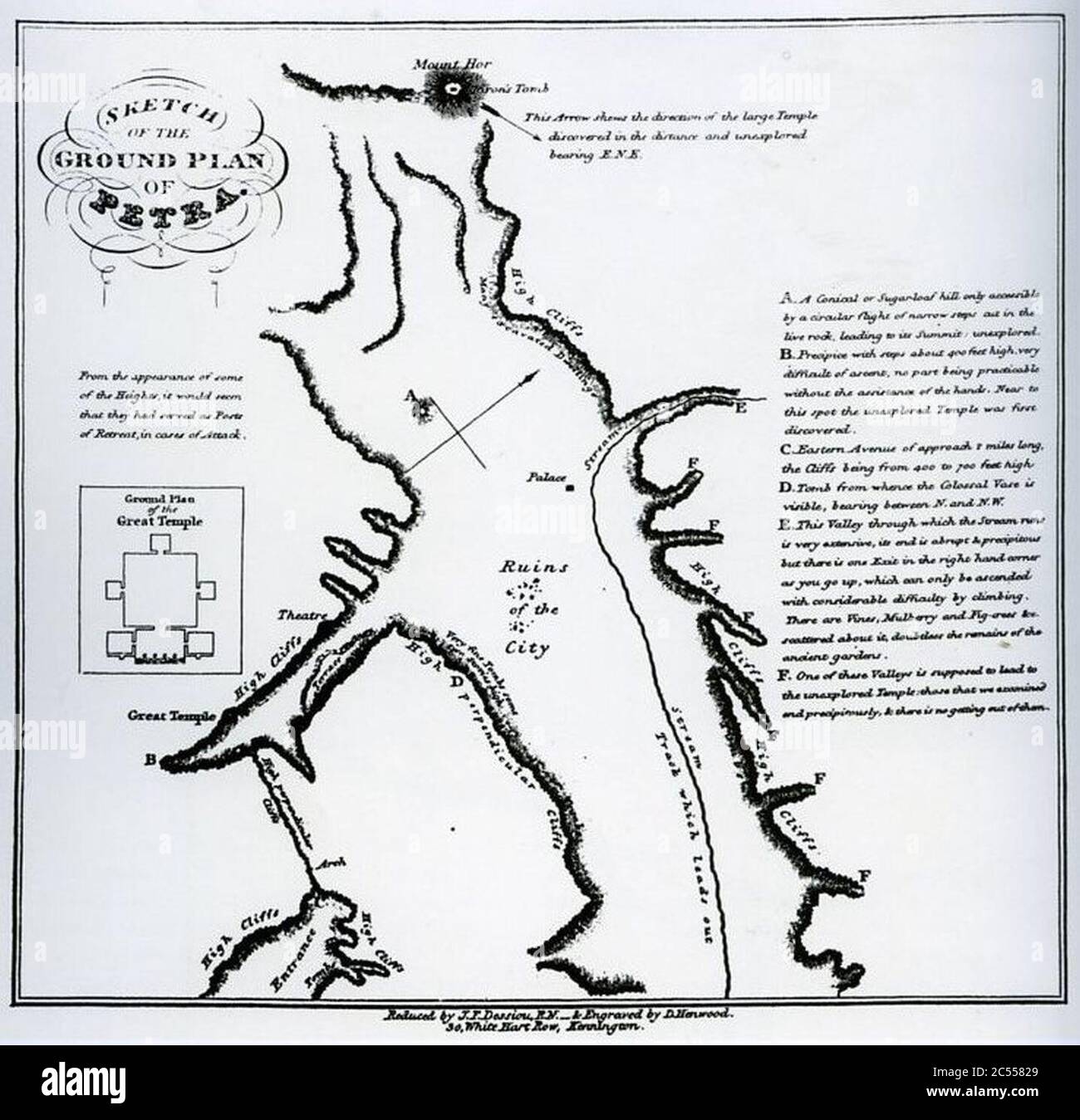 Irby mangles map petra 1823 Stock Photo - Alamy
