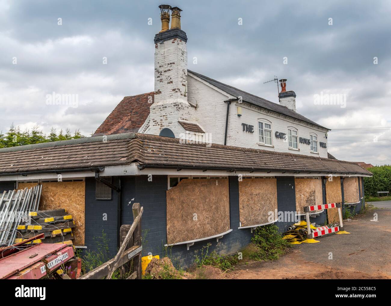 Derelict and ready for demolition The Gate Hangs Well in Woodgate near ...