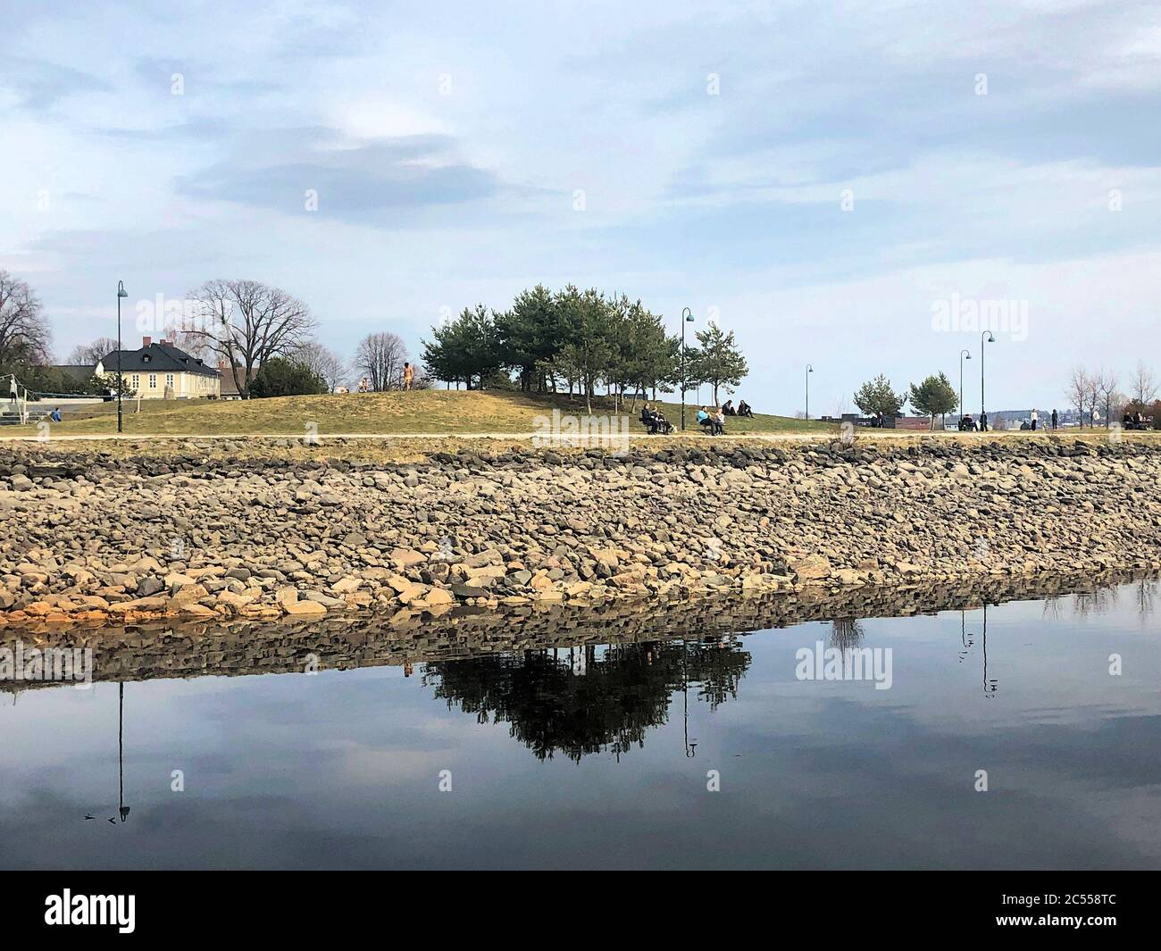 Waterfront in Hamar Norway Stock Photo - Alamy