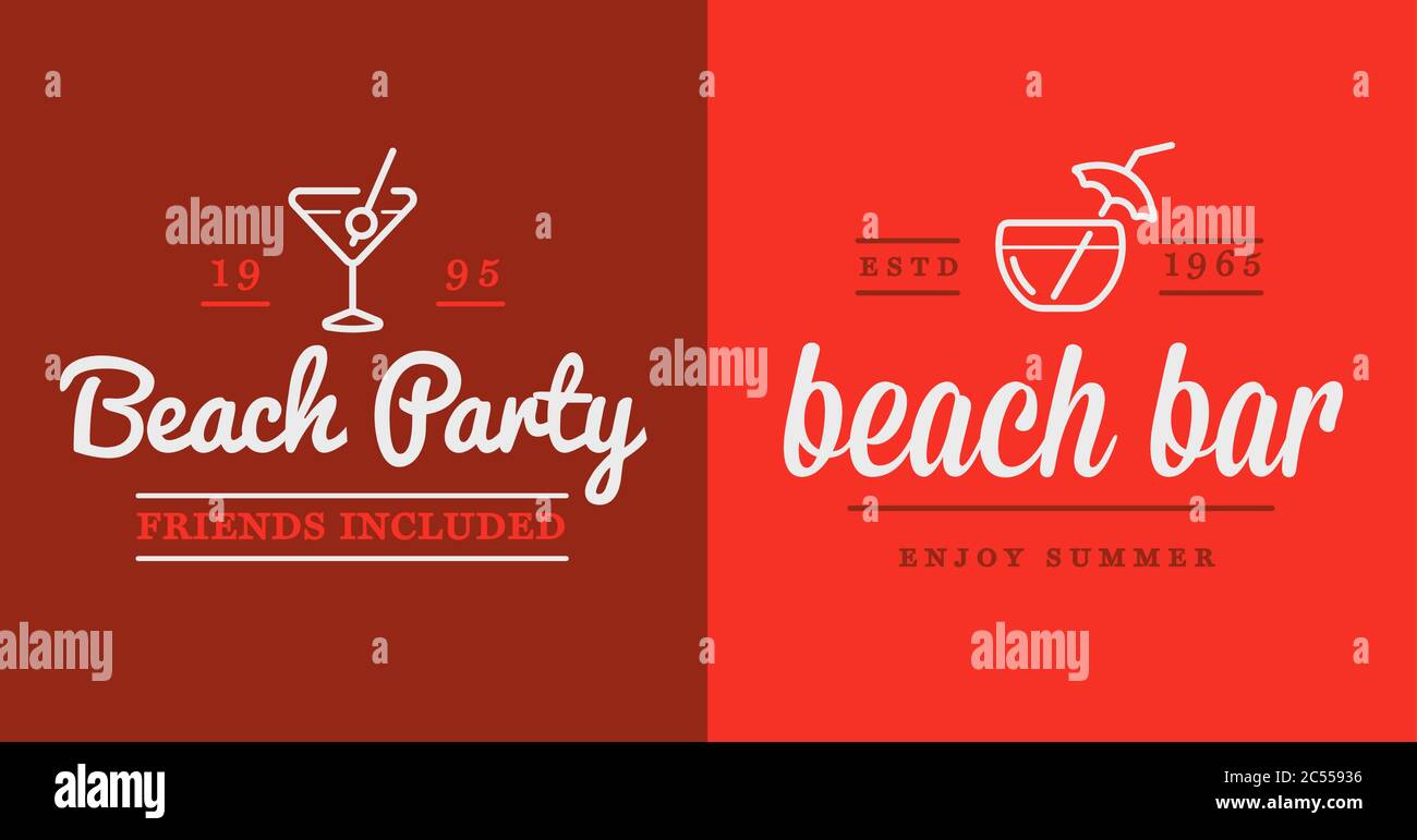 Set of Vector Beach Sea Bar Elements and Summer can be used as Logo or ...