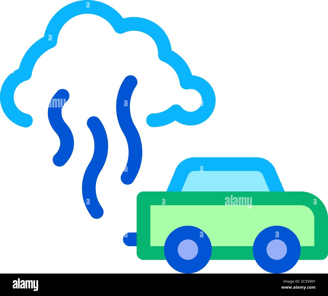 car smog smoke icon vector outline illustration Stock Vector Image ...