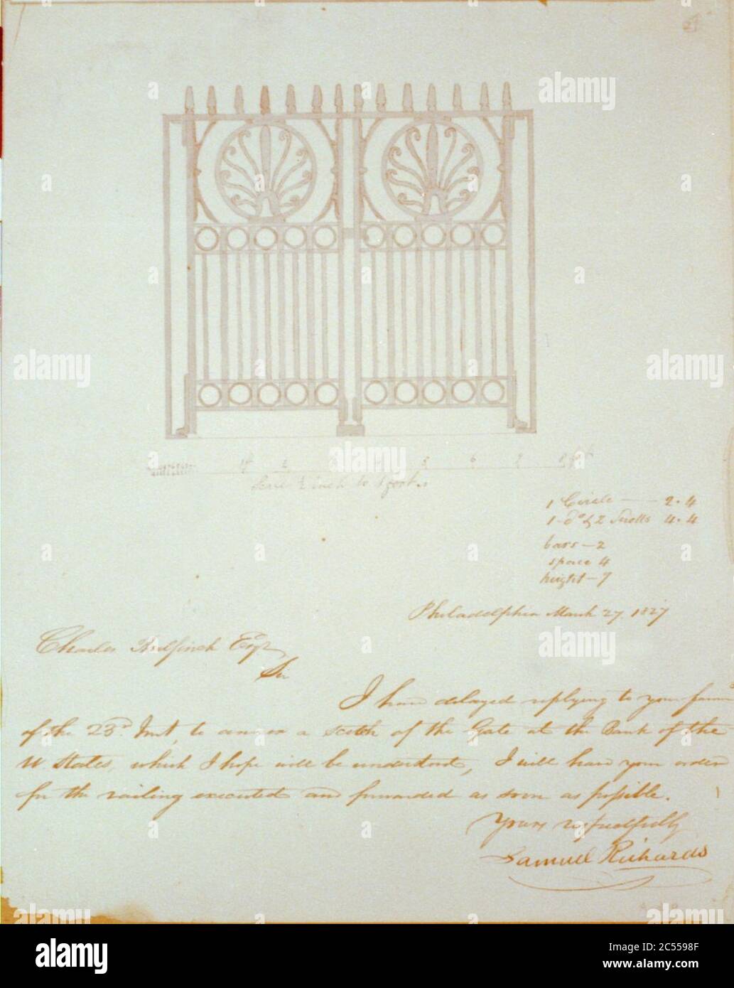 Iron gates. Elevation Stock Photo - Alamy