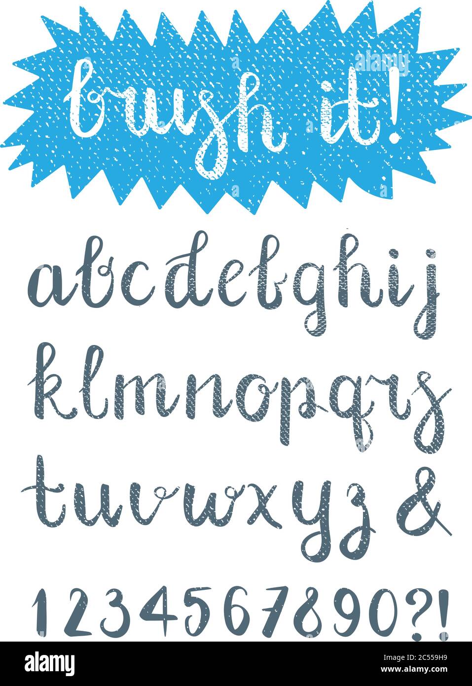 Calligraphic Brush Pen Font Hand Drawn Vector Stock Vector Image & Art ...