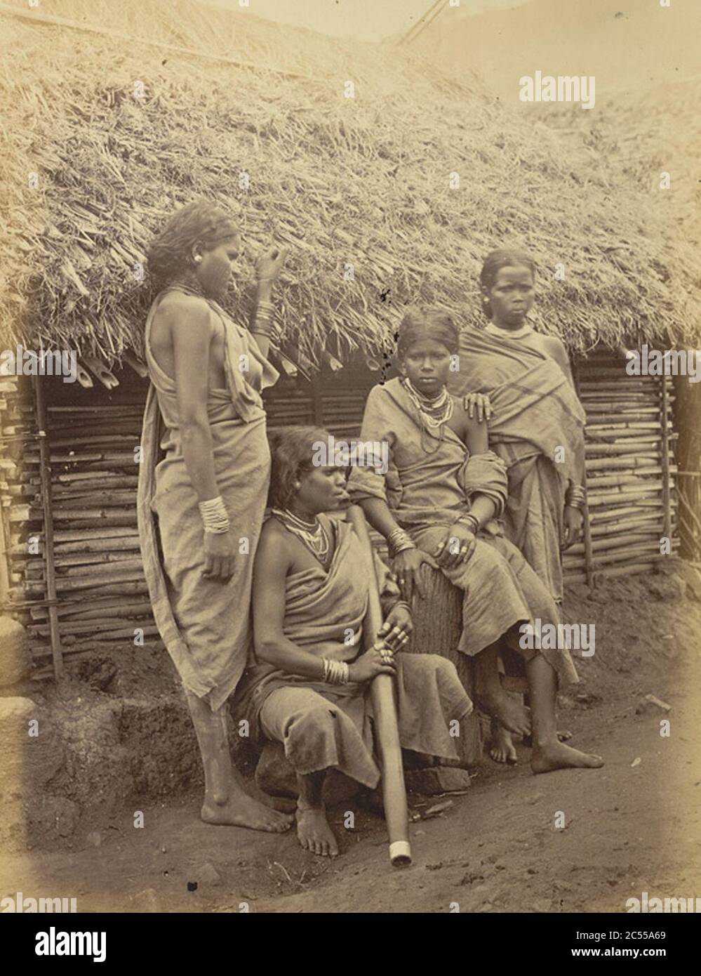 Irula women from the Nilgiri Hills in Tamil Nadu in 1871 Stock Photo ...