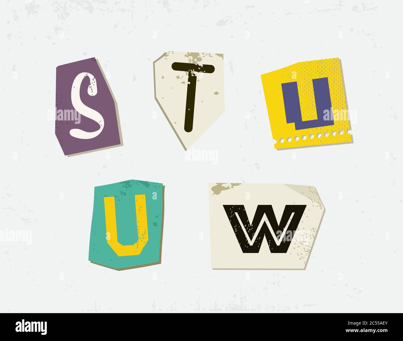 Colorful Newspaper Cut Letters Set Stock Vector Image & Art - Alamy