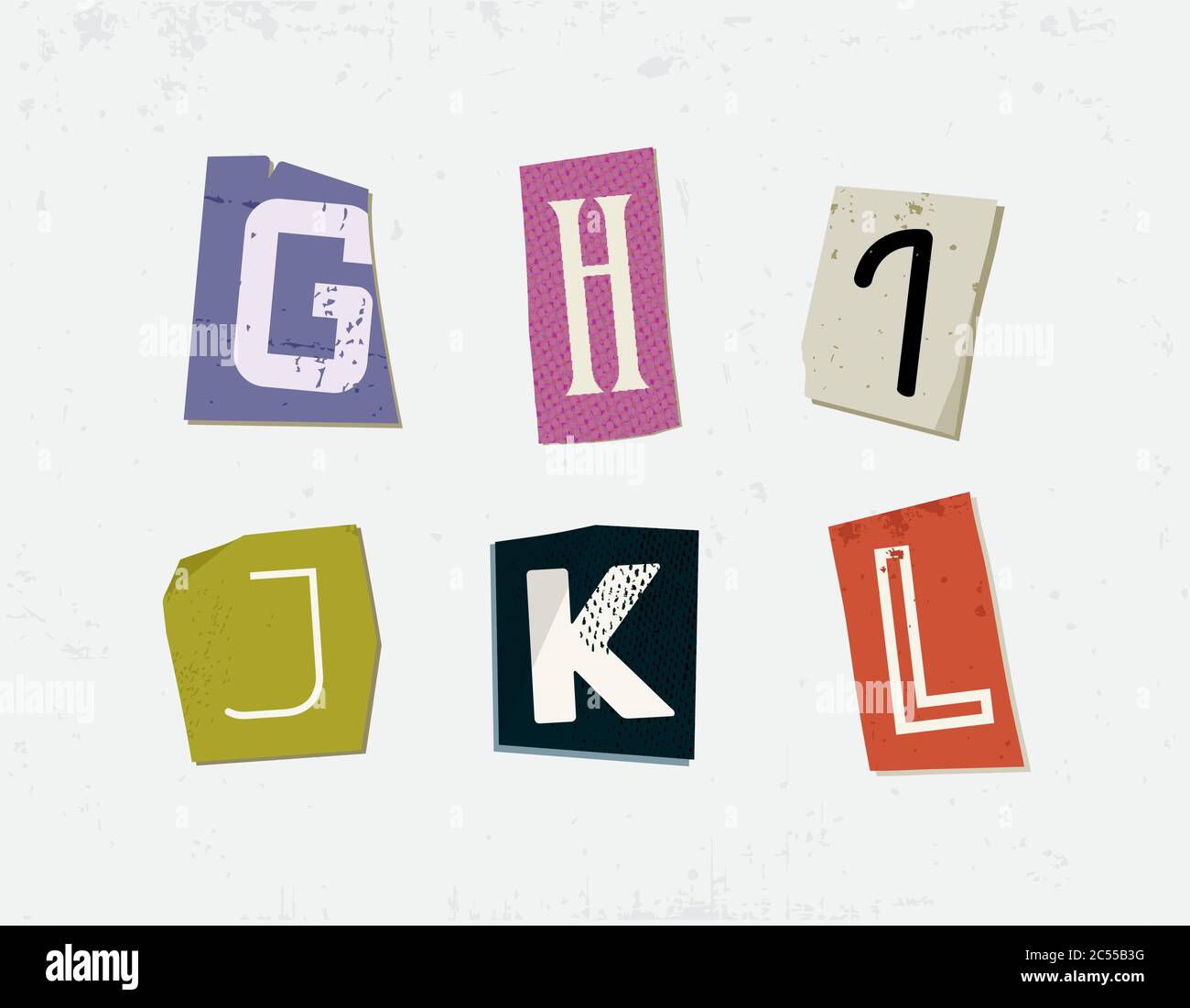 Colorful Newspaper Cut Letters Set Stock Vector Image & Art - Alamy