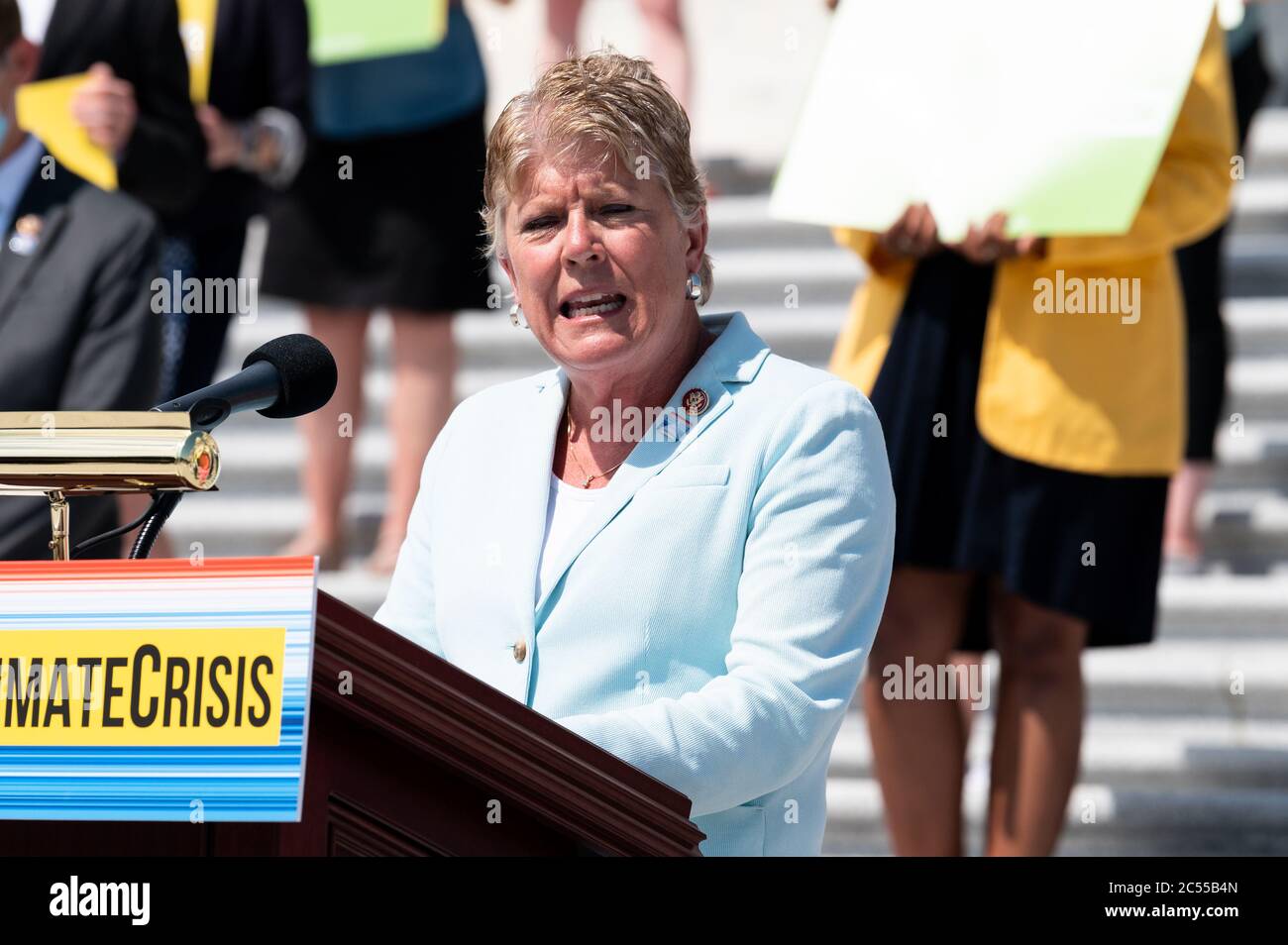 U S Representative Julia Brownley D Ca Speaking At A Press