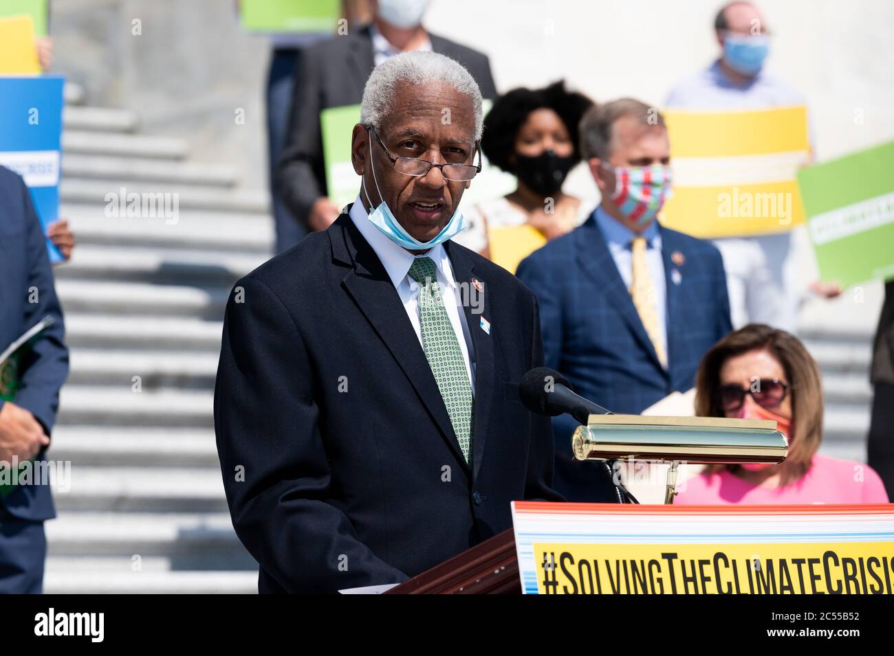 U.S. Representative, Donald McEachin (D-VA) speaking during a press ...