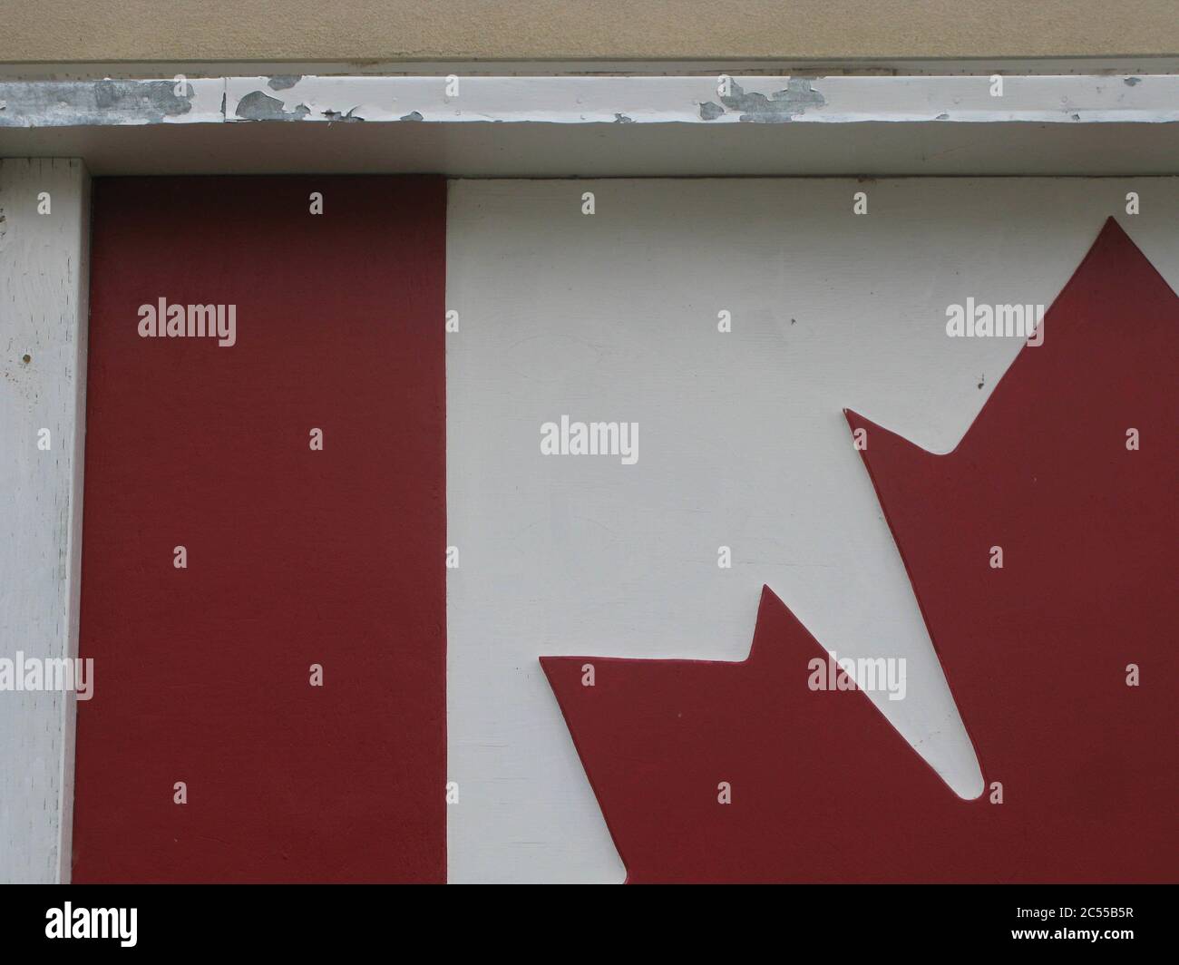 Closeup shot of Canadian flag design on a wall Stock Photo - Alamy