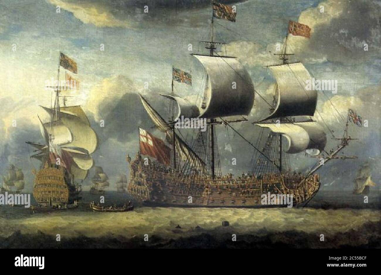 Isaac Sailmaker - THE FIRST 'BRITANNIA' 98 GUNS UNDER SAIL WITH OTHER ...