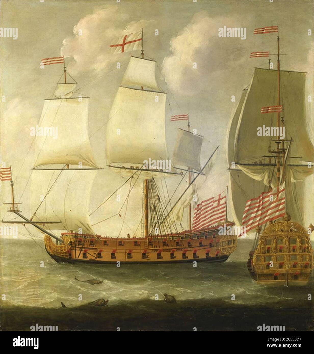 Isaac Sailmaker - Two Views of an East Indiaman of the Time of King ...