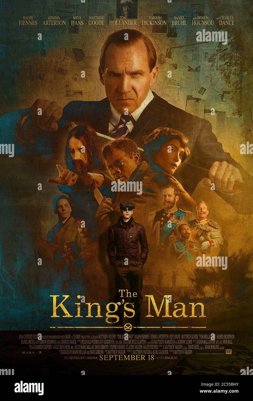 THE KING S MAN, US poster, top: Ralph Fiennes; 2nd row of 3, from left ...