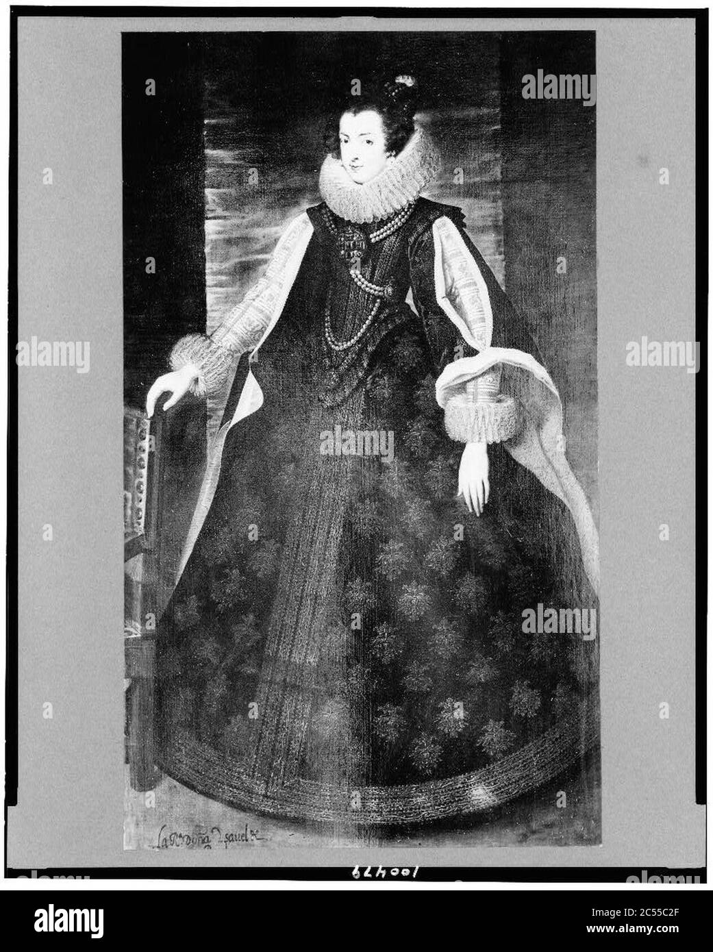 Isabel de Borbón, full-length portrait, standing, facing left Stock ...
