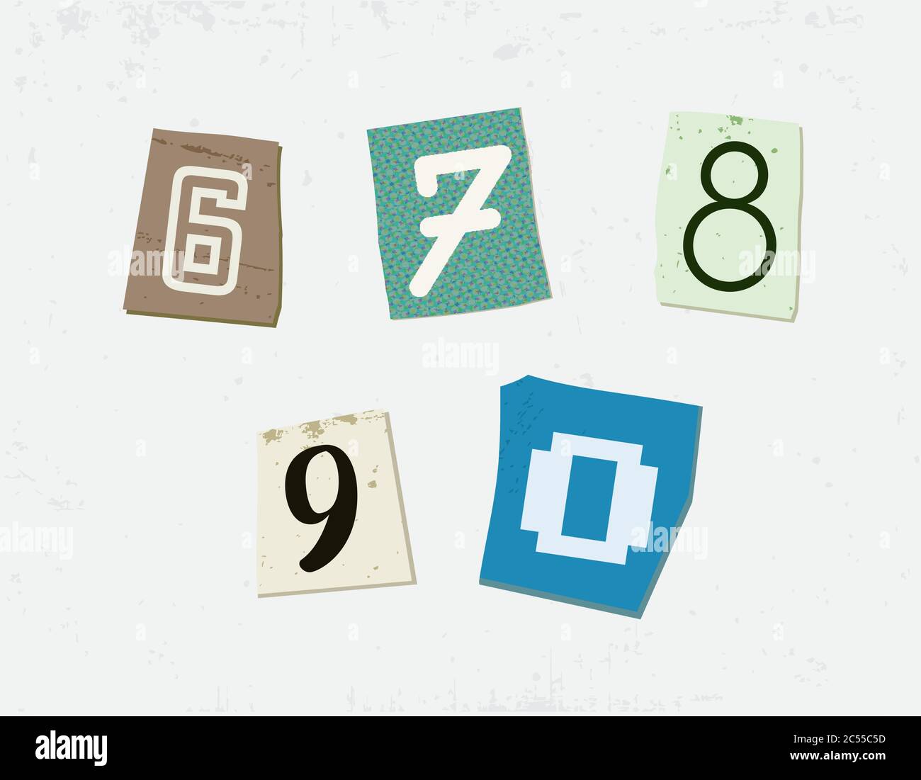 Colorful Newspaper Cut Numbers Set Stock Vector Image & Art - Alamy
