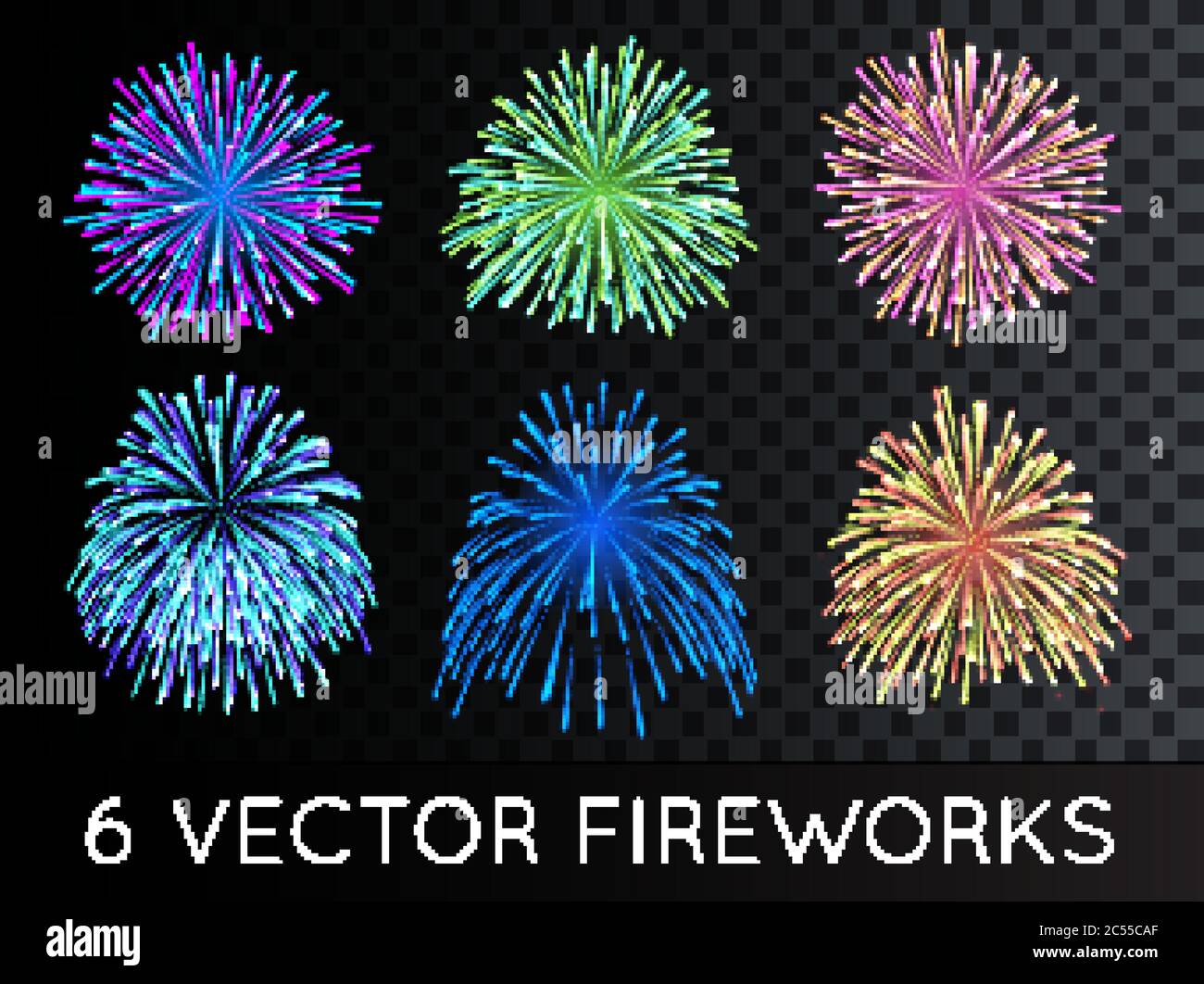 Vector Fireworks Set with transparency Stock Vector Image & Art - Alamy