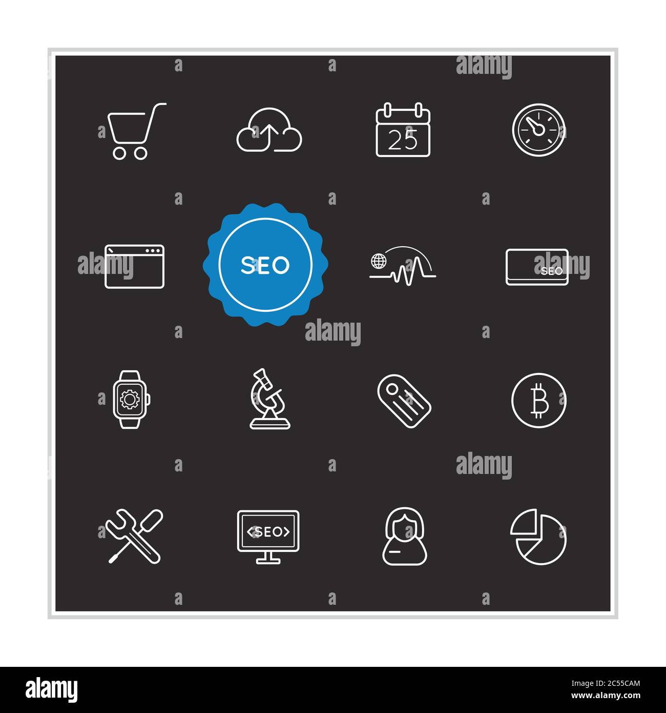 Set of Seo Search Engine Optimization Vector Illustration Elements can ...