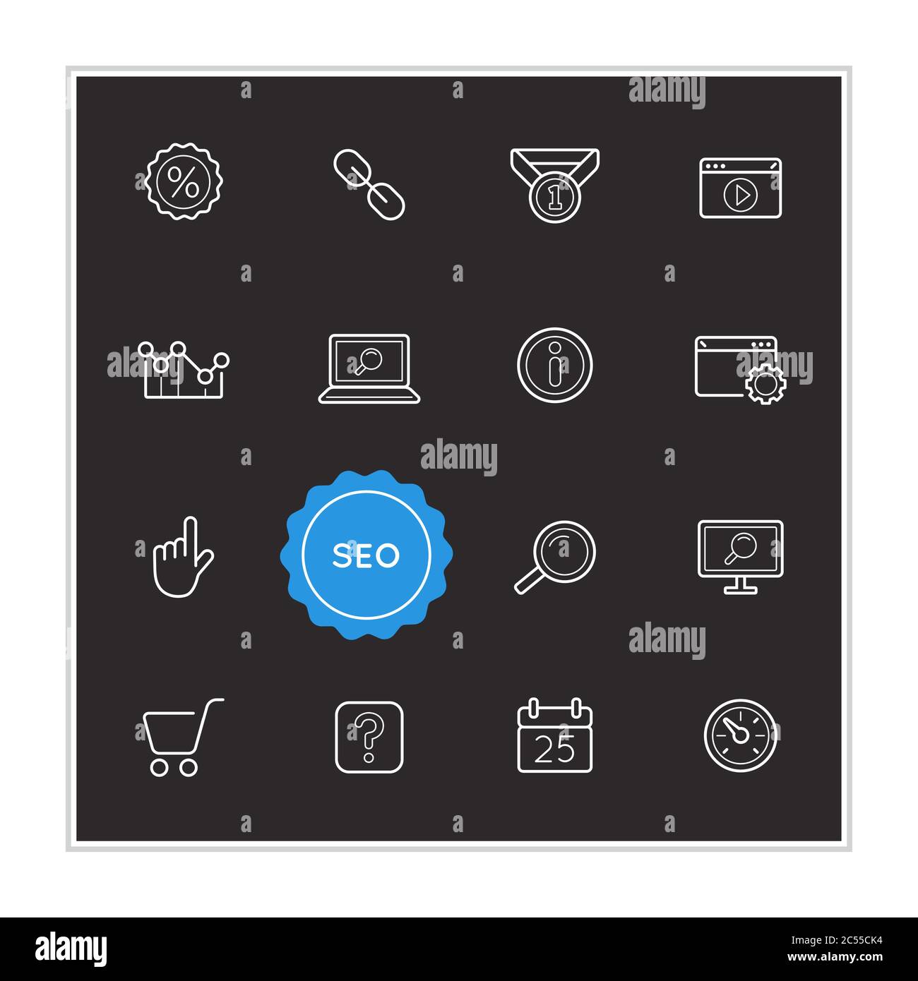 Set of Seo Search Engine Optimization Vector Illustration Elements can ...