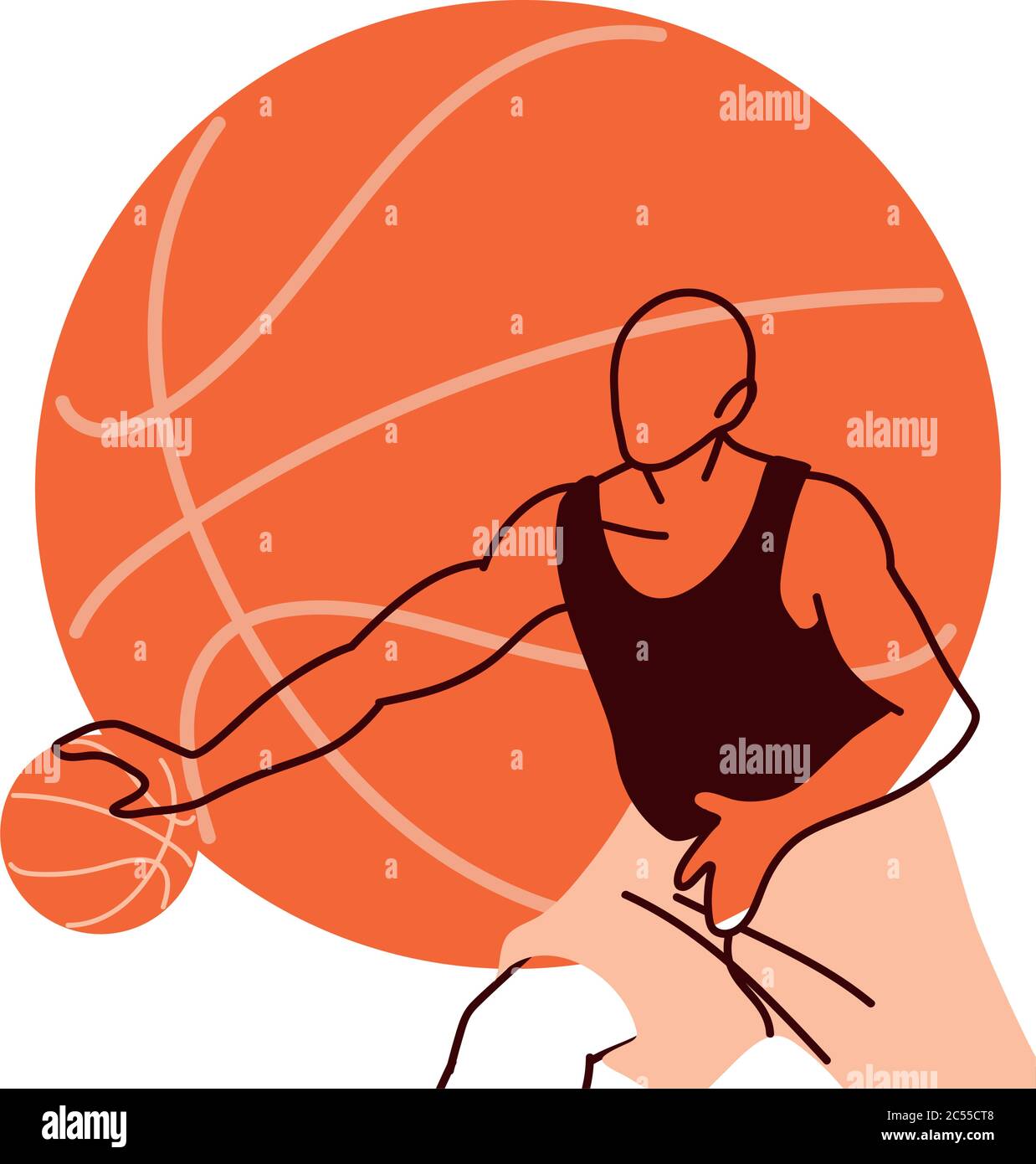 Player man with ball design, Basketball sport hobby competition and ...