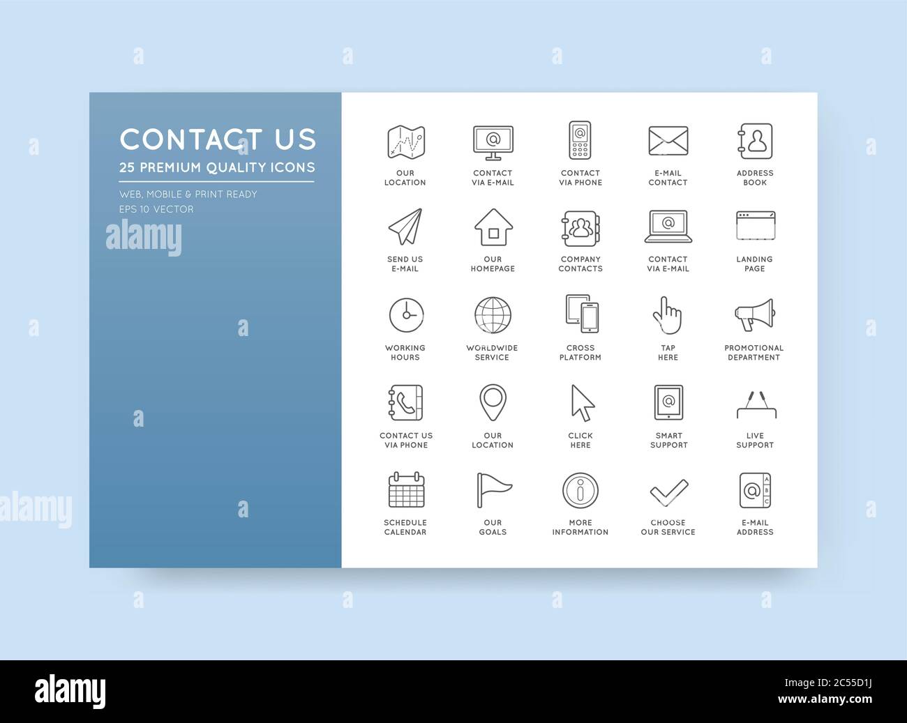 Set of Contact us Service Elements and Assistance Support can be used ...