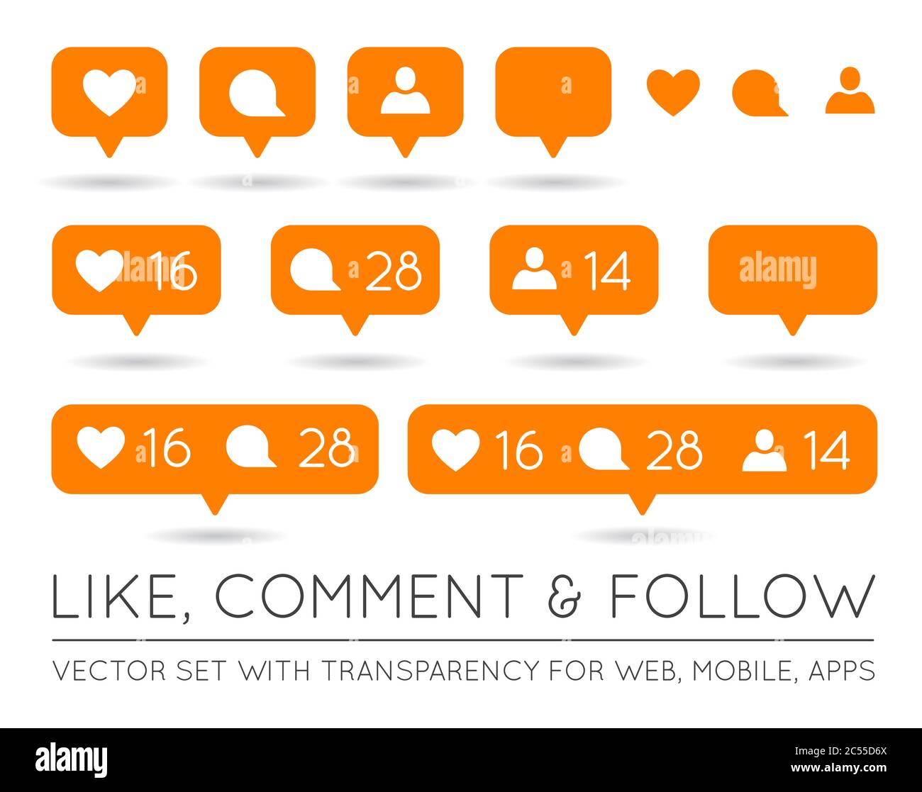 Like follower comment bubble Cut Out Stock Images & Pictures - Alamy