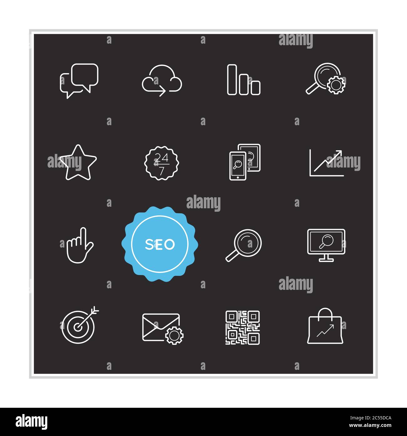 Set of Seo Search Engine Optimization Vector Illustration Elements can ...