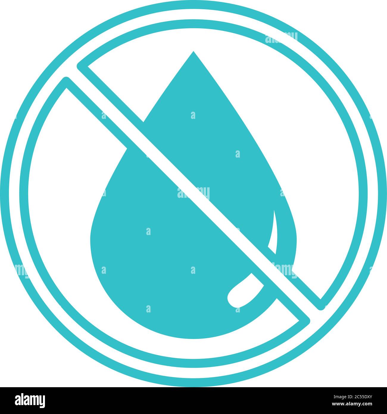 water drop forbidden nature liquid blue silhouette style icon vector ...