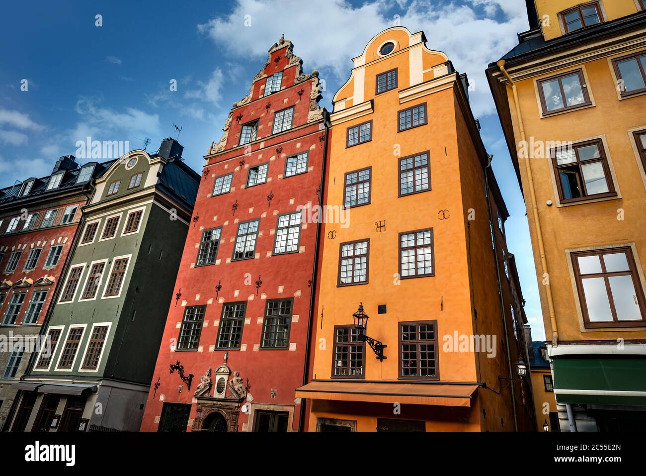 Colorful architecture in Old Town of Stockholm, Sweden. Famous travel ...