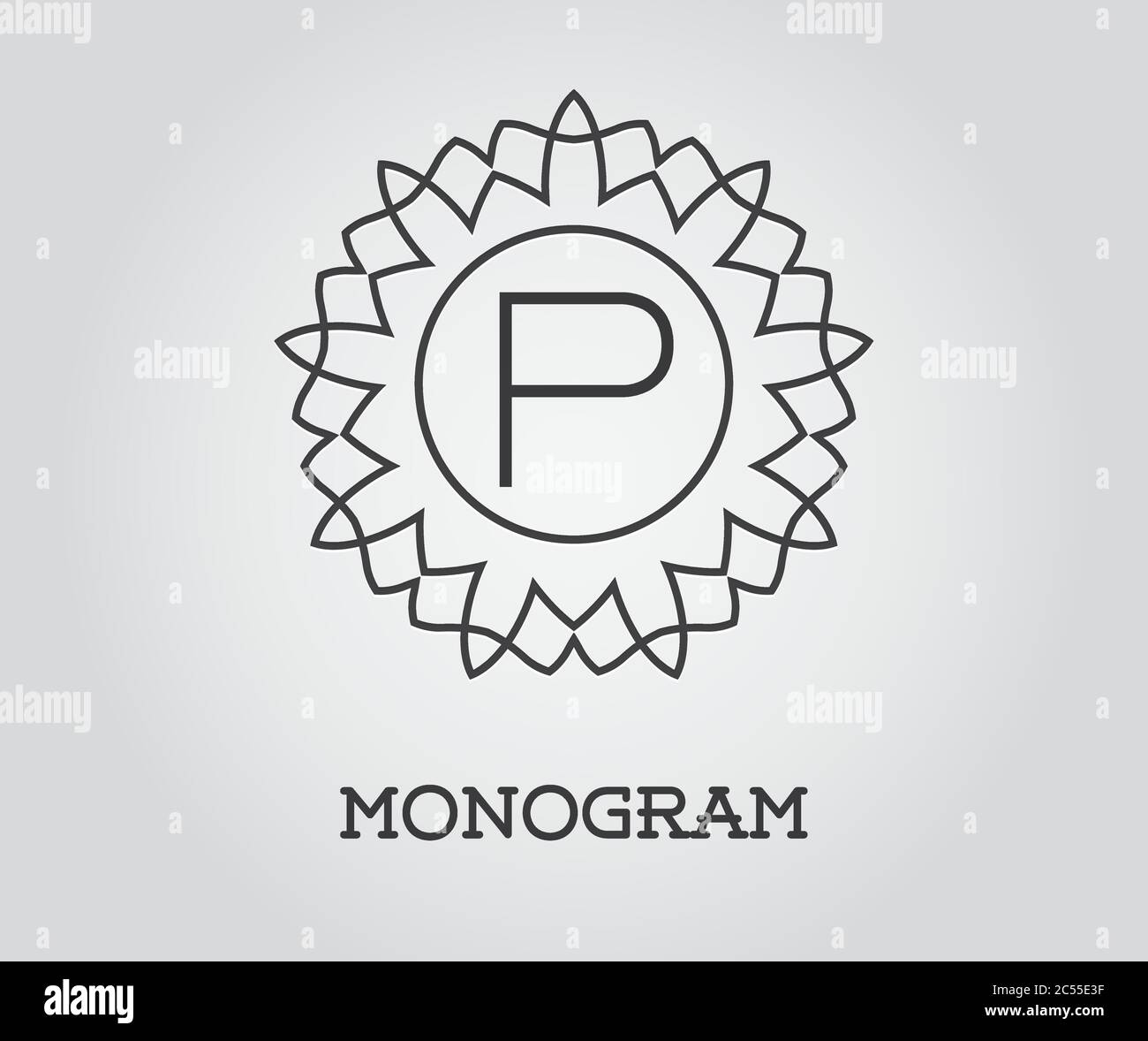Monogram Design Template with Letter Vector Illustration Premium ...