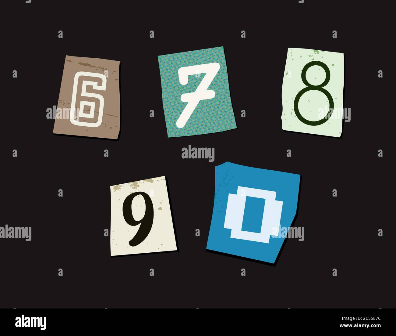 Colorful Newspaper Cut Numbers Set Stock Vector Image & Art - Alamy