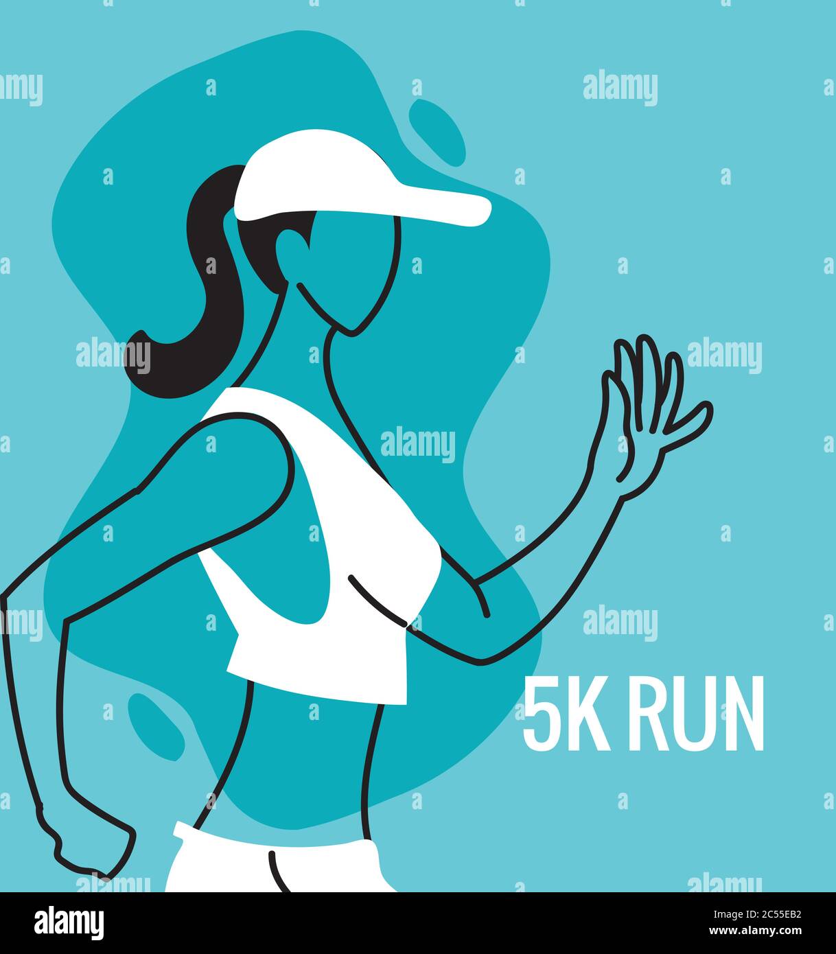woman avatar running and 5k run vector design design, Marathon athlete ...