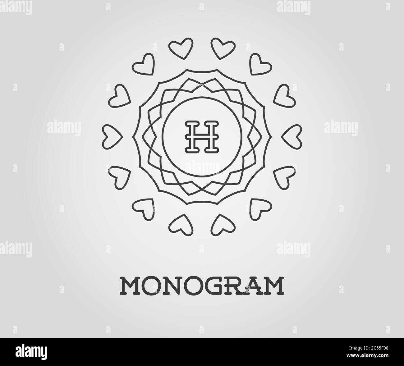 Monogram Design Template with Letter Vector Illustration Premium ...