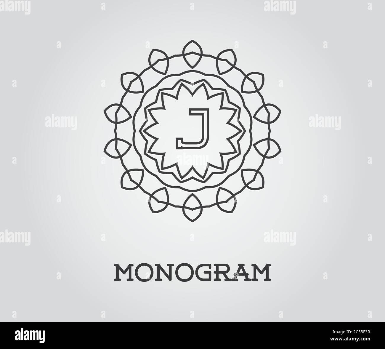 Monogram Design Template with Letter Vector Illustration Premium ...