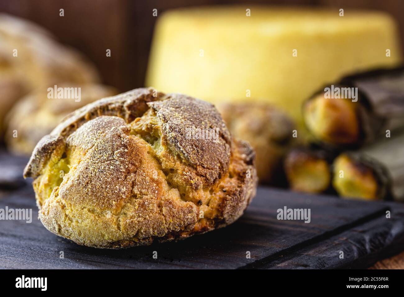 Brazilian bread "broa", typical Brazilian sweet in the states of Minas ...