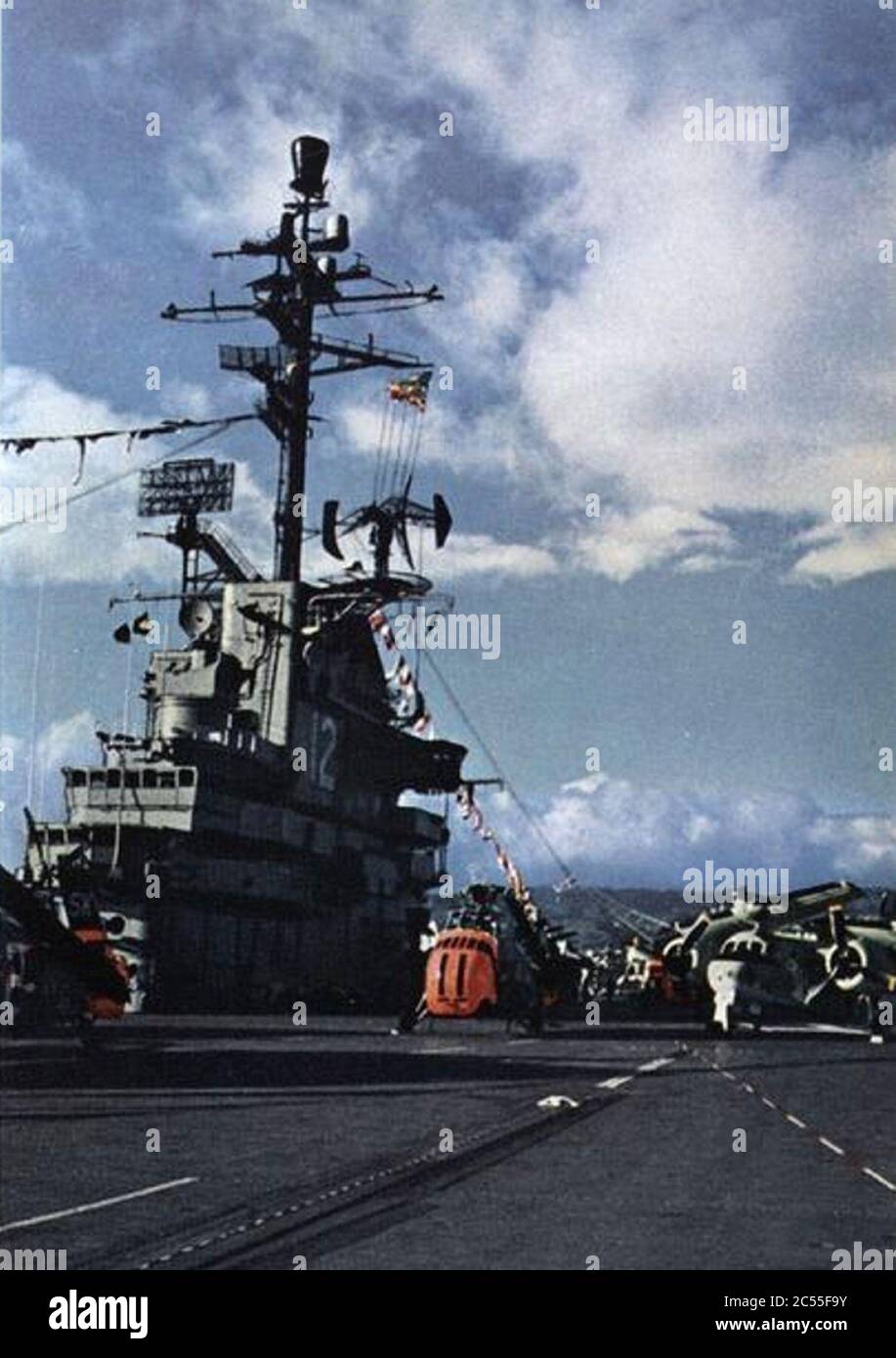Island of USS Hornet (CVS-12) in 1960 Stock Photo - Alamy