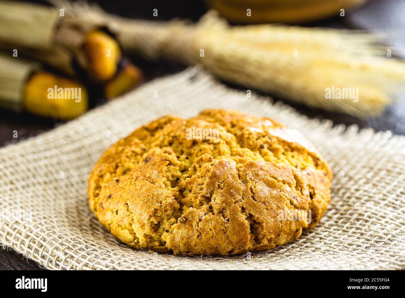 cornmeal bread, small traditional bread from Brazil and Portugal, made ...